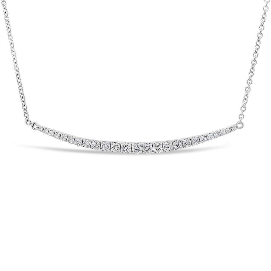 Tresorra 18K White Gold Graduated Bar Diamond Necklace NF0101DD-01 ...