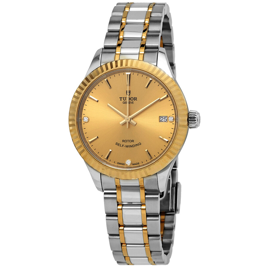 Tudor Automatic Diamond Champagne Dial Ladies 34 mm Watch m12313-0007 ...