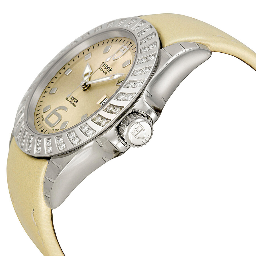 Tudor Rotor Beige Dial Beige Leather Watch 79430P-BEILS - Tudor ...
