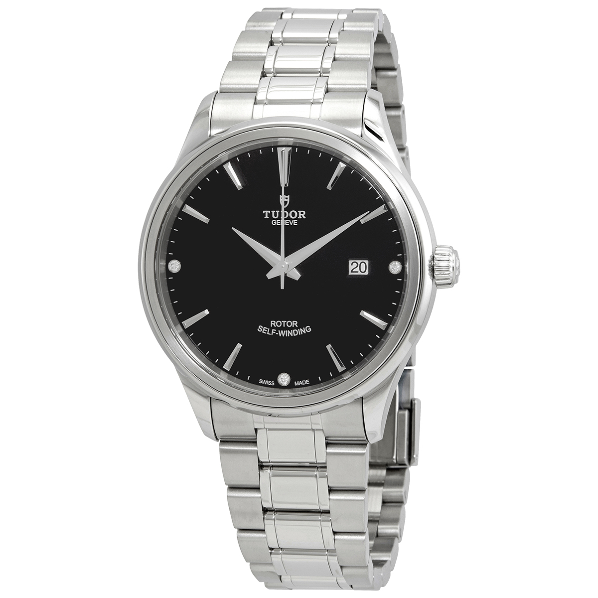 Tudor Style Automatic Diamond Black Dial 41 mm Men's Watch M12700-0004 ...