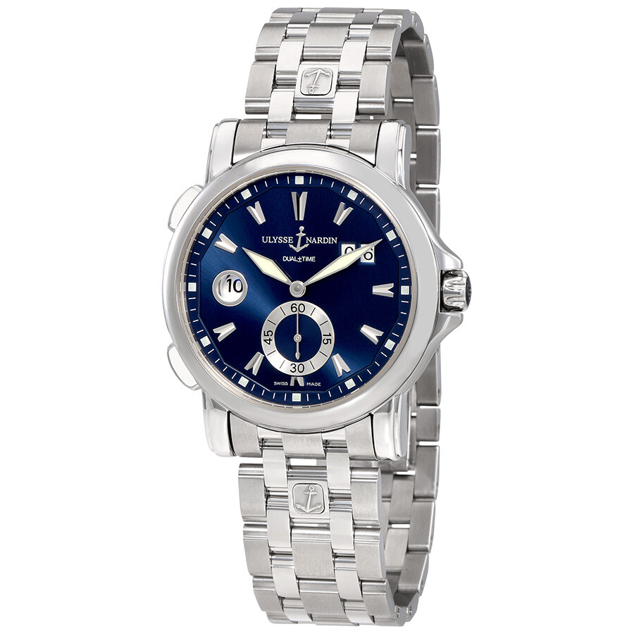 Ulysse Nardin Big Date Blue Dial Automatic Men's GMT Steel Watch 243-55 ...