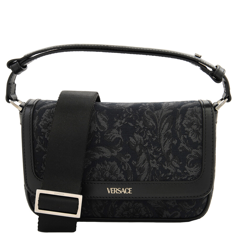 Versace Barocco-Jacquard Crossbody Bag 1015281-1A09321-BLACK+BLACK ...
