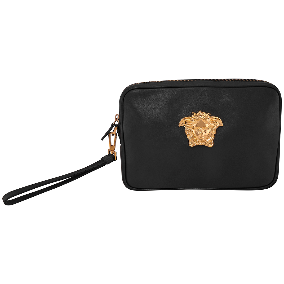 Versace Black/Gold Men's Medusa Plaque Clutch Bag DP88507-DVT8ME-1B00V ...