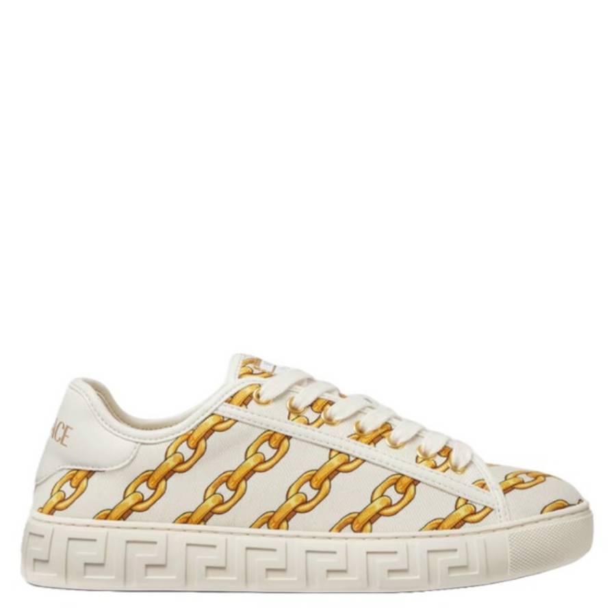 Versace Chain Stripes Greca Sneakers, Brand Size 36 ( US Size 6 ...