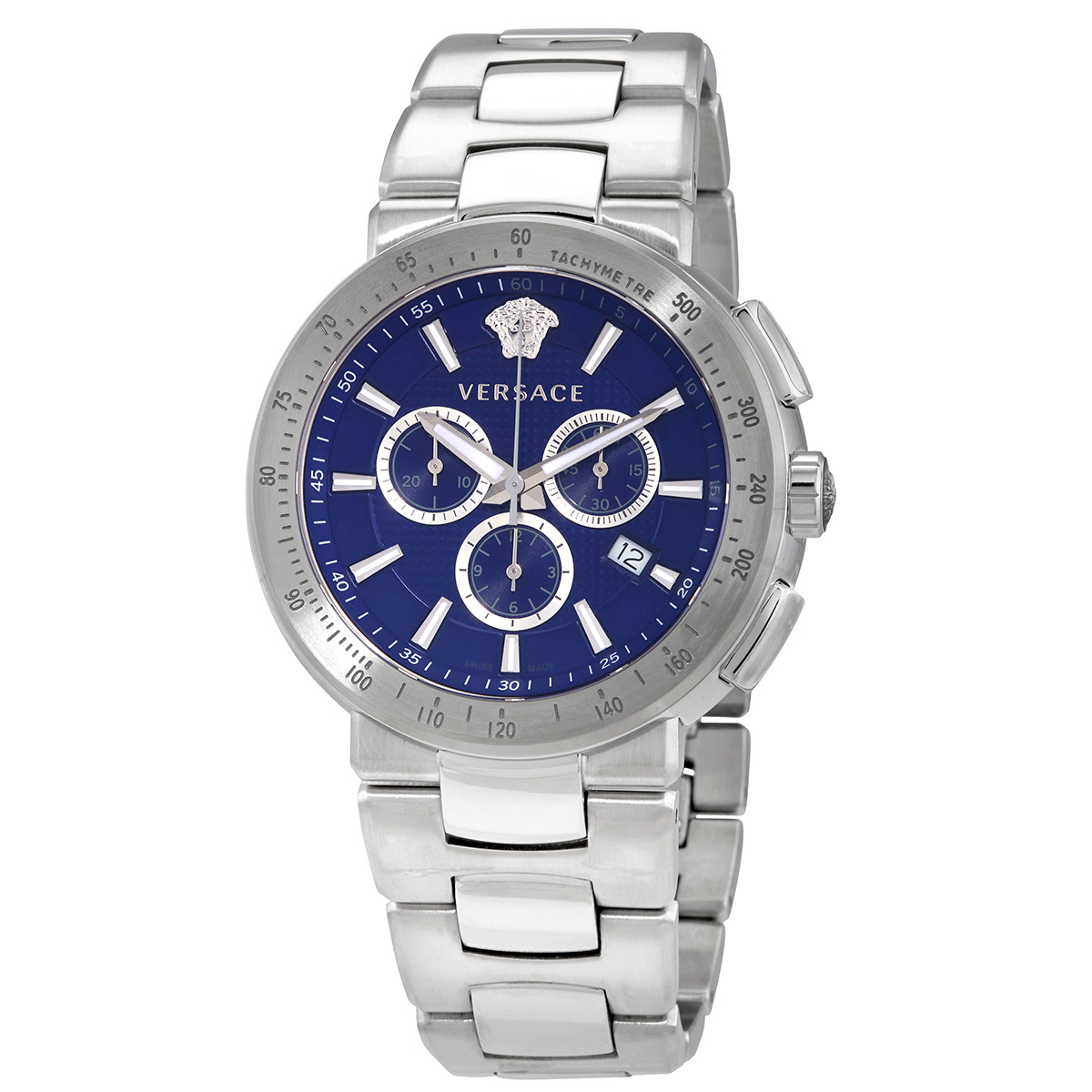 Versace Chronograph Quartz Blue Dial Watch VFG120015 7630030504334 ...