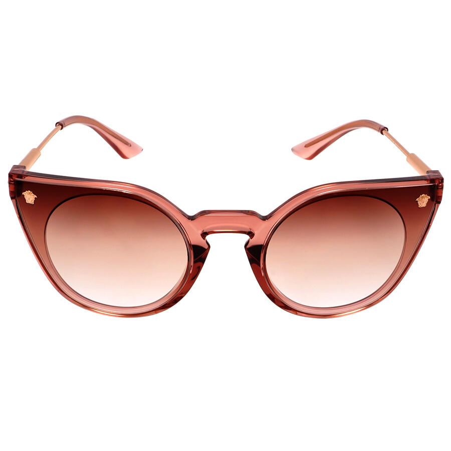 Versace Clear Gradient Orange Gradient Brown Cat Eye Ladies Sunglasses ...