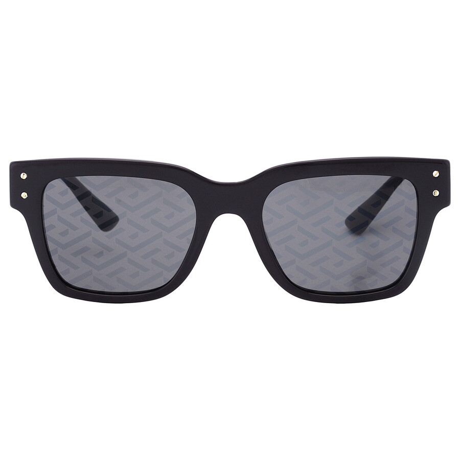 Versace Dark Grey Monogram Blue Square Men's Sunglasses VE4421 GB1/F 52 ...