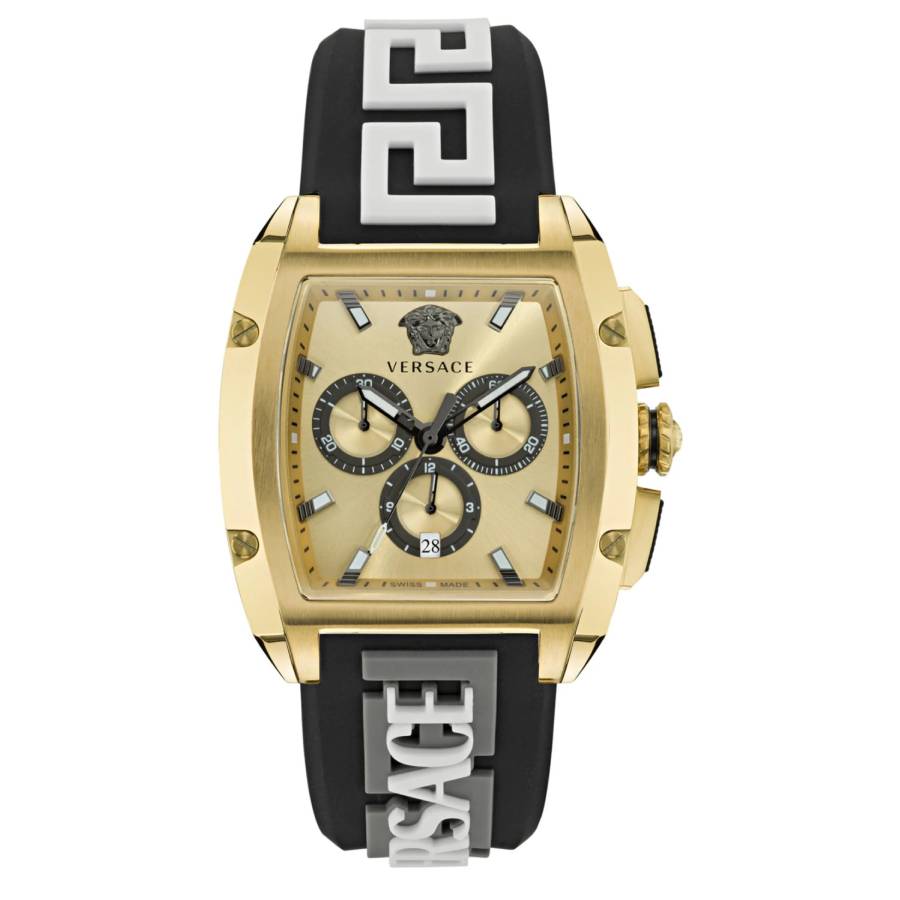 Versace Dominus Chronograph Quartz Gold Dial Men's Watch VE6H00223 ...