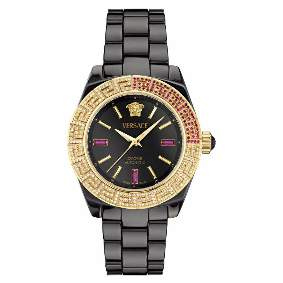 Versace DV One Automatic Diamond Black Dial Watch VE6B00623 - Watches ...