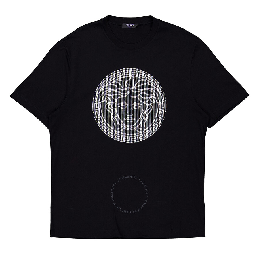 Versace Embellished Medusa T-Shirt, Size X-Large 1013302_1A10721-BLACK - Clothing - Jomashop