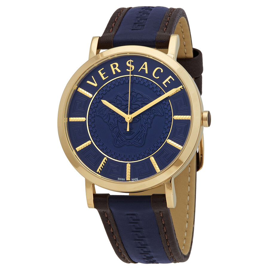 Versace Essential Quartz Blue Dial Men's Watch VEJ400321 7630030574832 ...