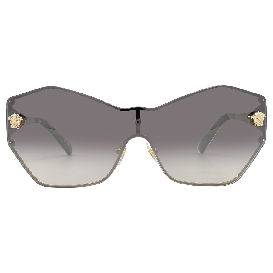 Versace Gradient Grey Mirrored Silver Shield Ladies Sunglasses VE2182 ...