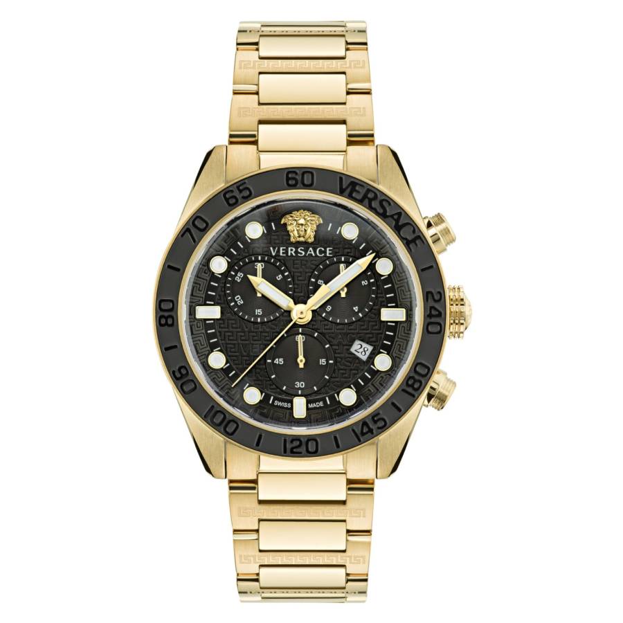 Versace Greca Dome Chronograph Quartz Black Dial Men's Watch VE6K00523 ...