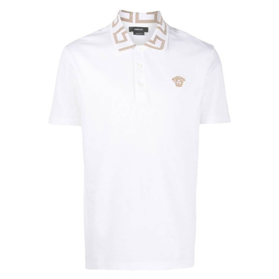 Versace Greca Short Sleeve Polo Shirt, Size Medium A87402-1A06199-1W000 ...