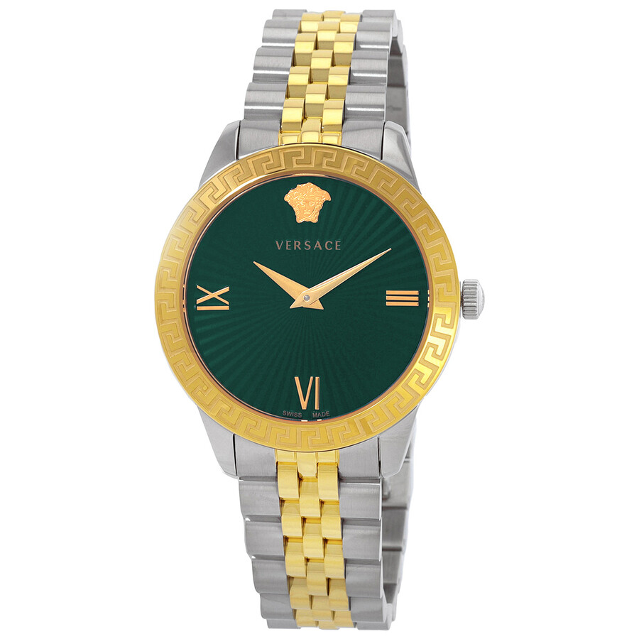 Versace Greca Signature Quartz Green Dial Two-Tone Ladies Watch ...