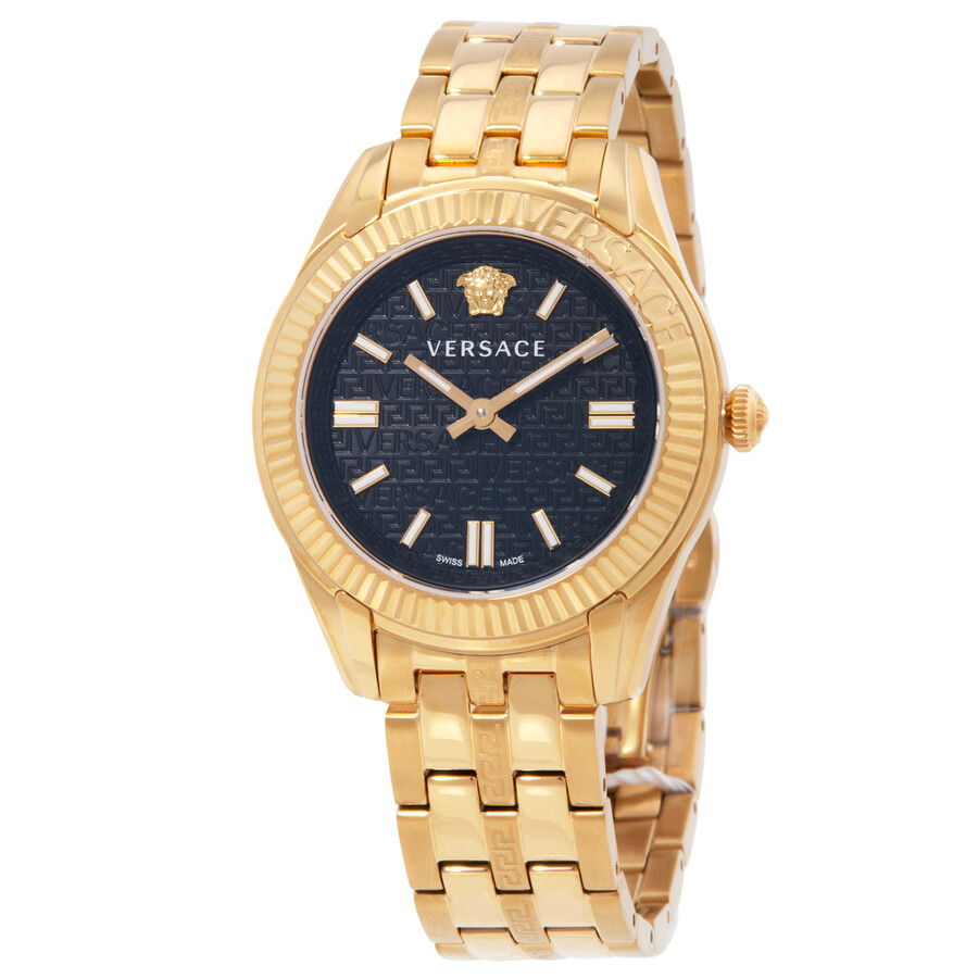 Versace Greca Time Quartz Black Dial Ladies Watch VE6C00623 7630615127064 - Watches, Greca Time ...