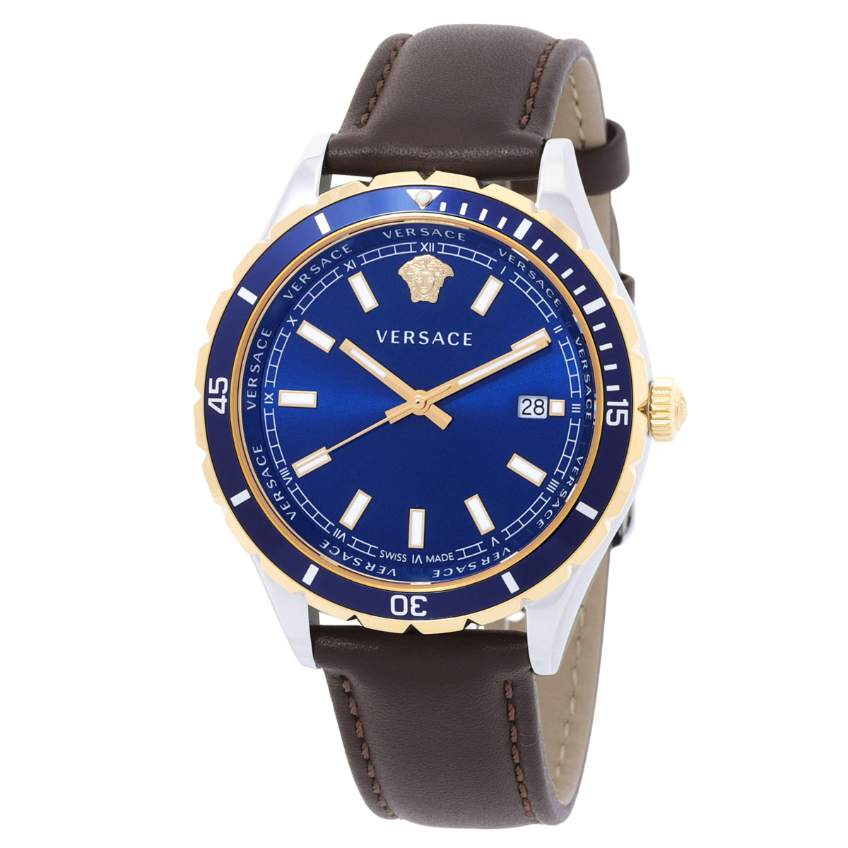 Versace Hellenyium Quartz Blue Dial Men's Watch VE3A00420 7630030577253 ...
