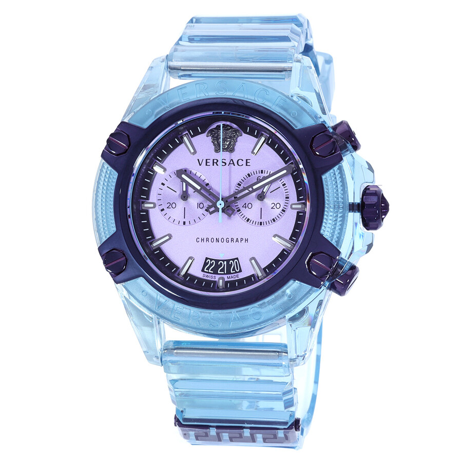 Versace Icon Active Chronograph Quartz Purple Dial Men's Watch ...