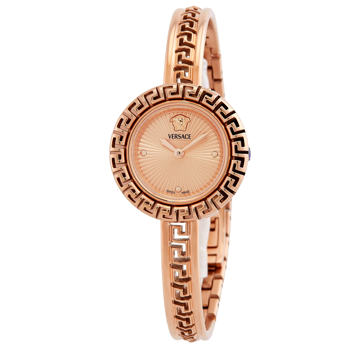 Versace La Greca Quartz Rose Gold Dial Ladies Watch VE8C00424 ...