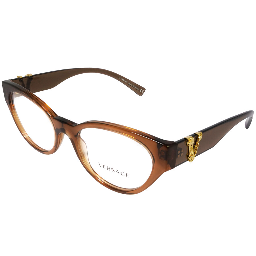 Versace Ladies Brown Square Eyeglass Frames VE3282502853 8056597159661 ...