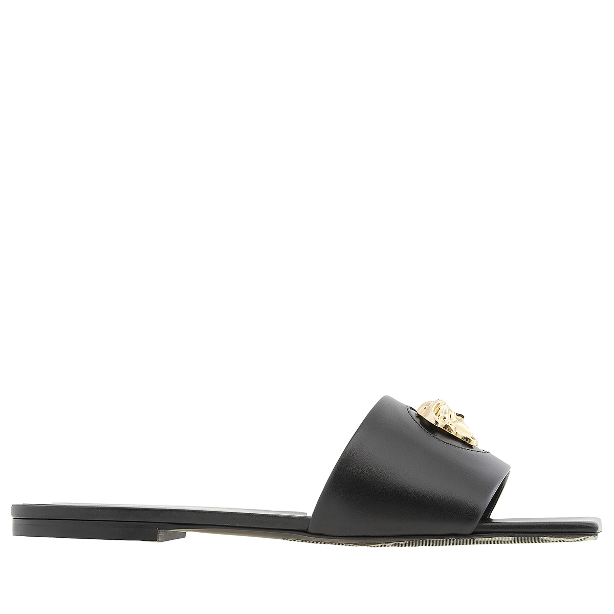 Versace Ladies La Medusa Leather Flat Sandals, Brand Size 35 ( US Size ...
