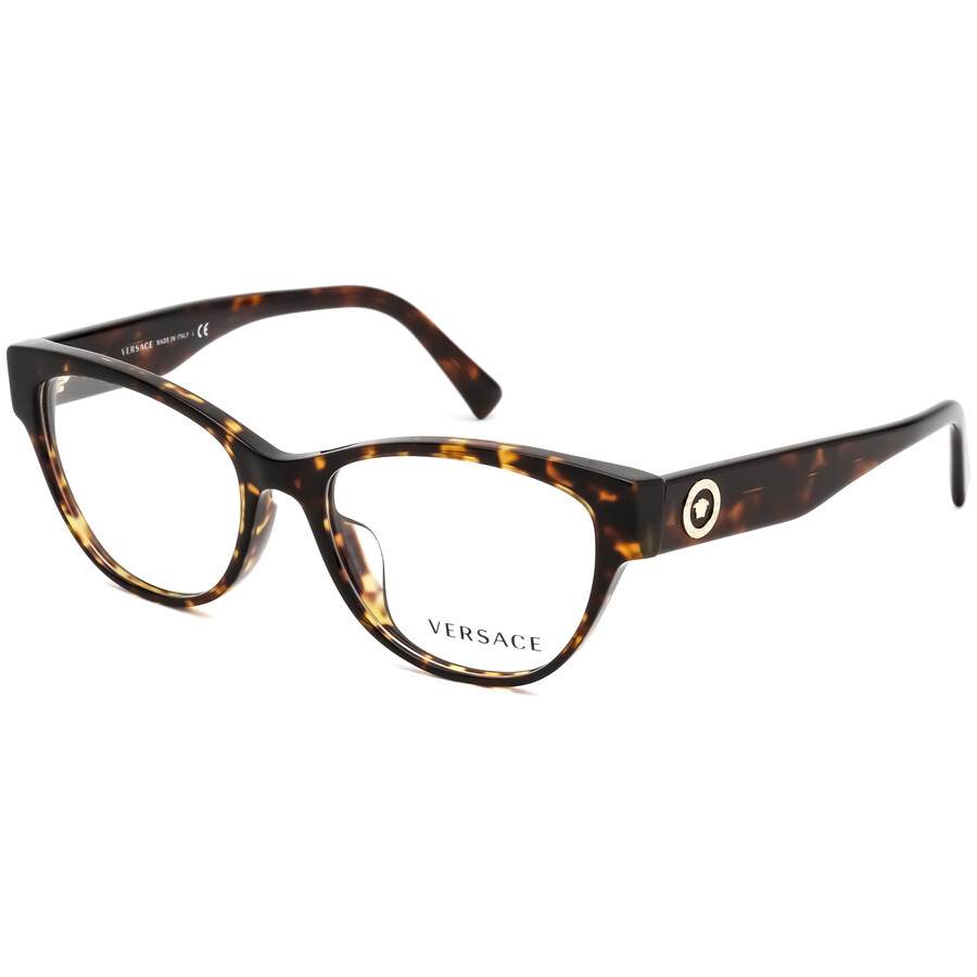Versace Ladies Tortoise Square Eyeglass Frames VE3287A10853 VE3287A 108 ...