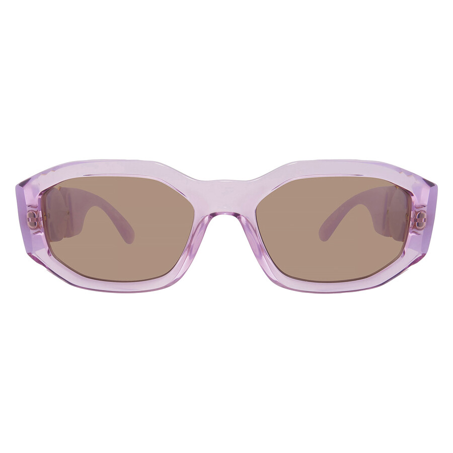 Versace Light Brown Geometric Ladies Sunglasses VE4361 552663 53 ...