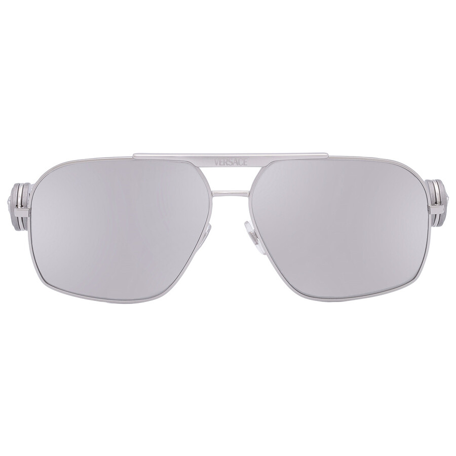 Versace Light Grey Mirror Silver Navigator Men's Sunglasses VE2269 ...