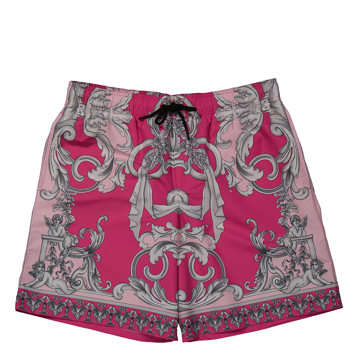 Versace Men's Fuxia / English Rose Baroque Pattern Drawstring Swim ...
