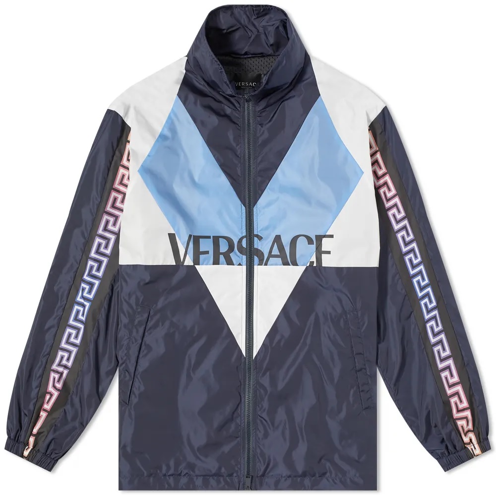 Versace Men's Greca Logo Windbreaker Jacket, Brand Size 48 1001030 ...