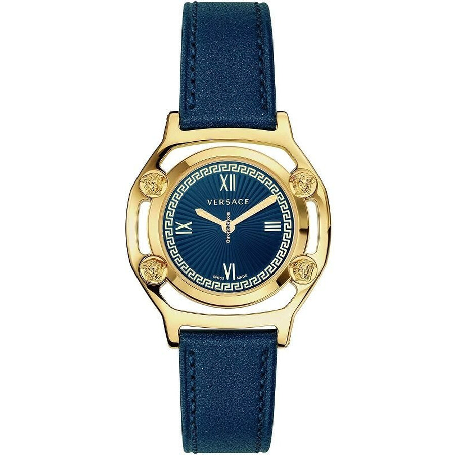 Versace Quartz Blue Dial Ladies Watch VEVF00320 - Watches - Jomashop