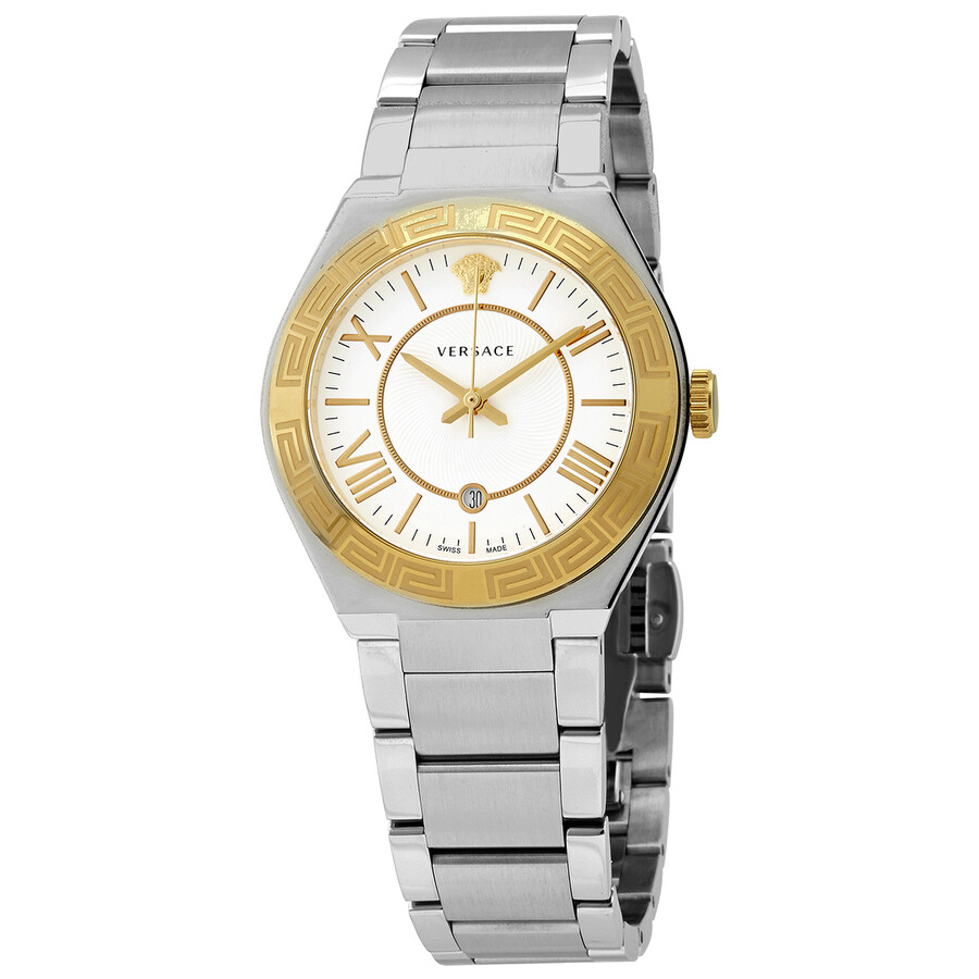 Versace Quartz White Dial Stainless Steel Ladies Watch VEAX00318 ...
