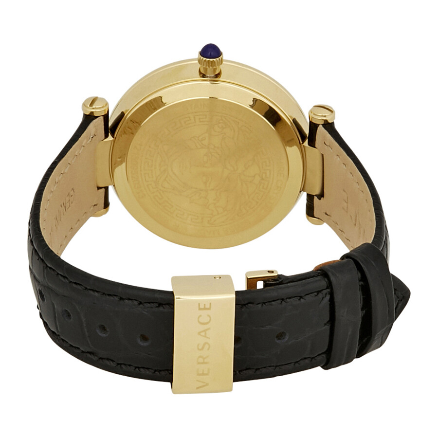 Versace Revive Black Dial Black Leather Ladies Watch VAI06 0016 ...