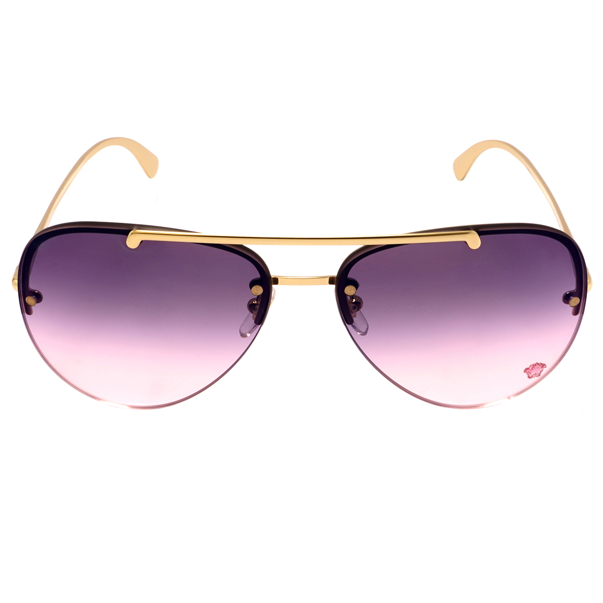 Versace Rose Gradient Gray Mirrored Blue Pilot Ladies Sunglasses VE2231 ...