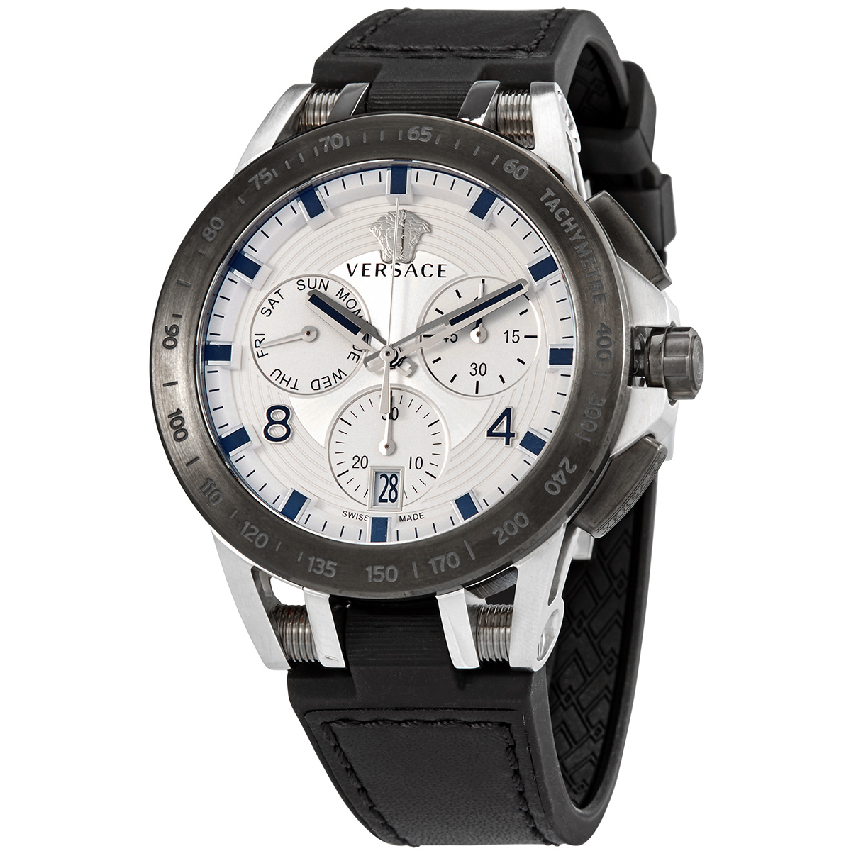Versace Sport Tech Chronograph Quartz Silver Dial Men's Watch VERB00118 ...