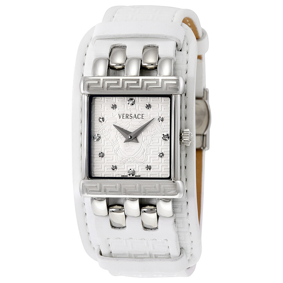 Versace V-Square White Dial Stainless Steel Ladies Watch 61Q99SD001 ...
