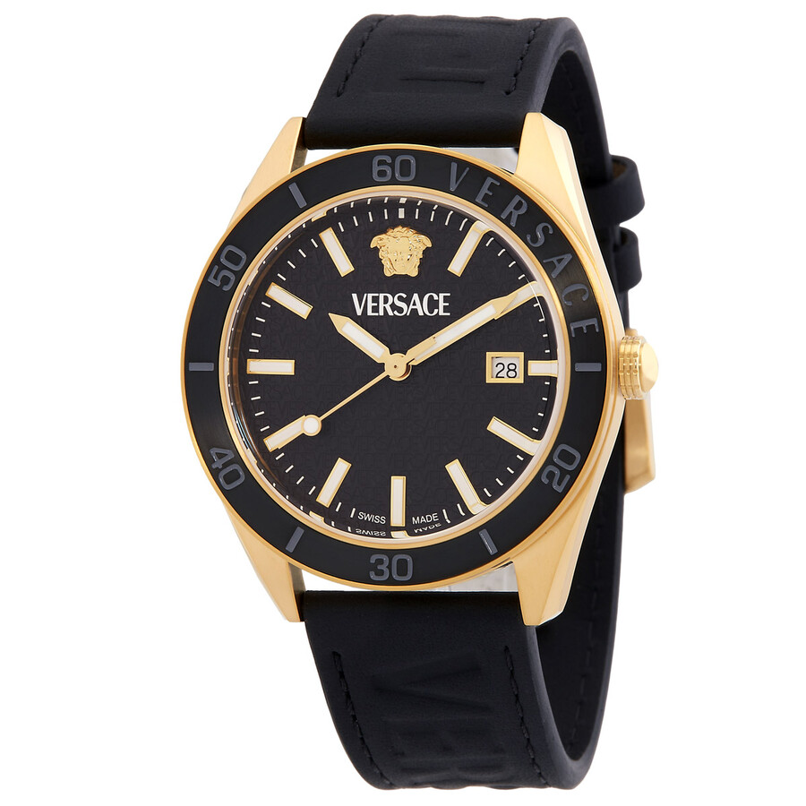 Versace V-Dome Quartz Black Dial Men's Watch VE8E00224 - Watches, V ...