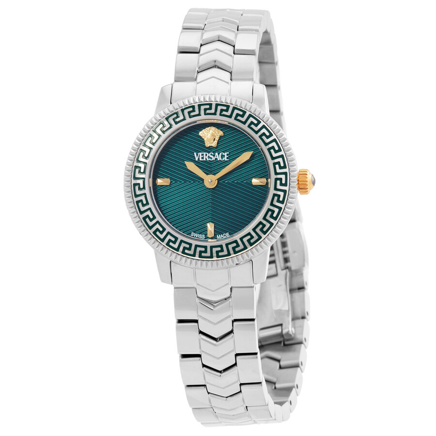 Versace V-Icon Quartz Green Dial Ladies Watch VEUCA0424 7630615167169 ...