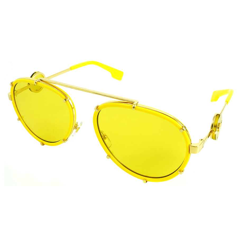 Versace Yellow Mirror Flash Gold Pilot Ladies Sunglasses VE2232 14736D ...