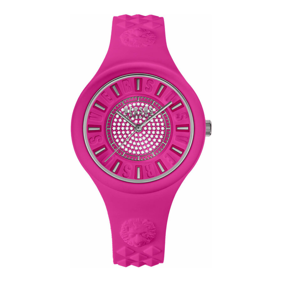 Versus By Versace Fire Island Crystal Quartz Pink Dial Ladies Watch ...