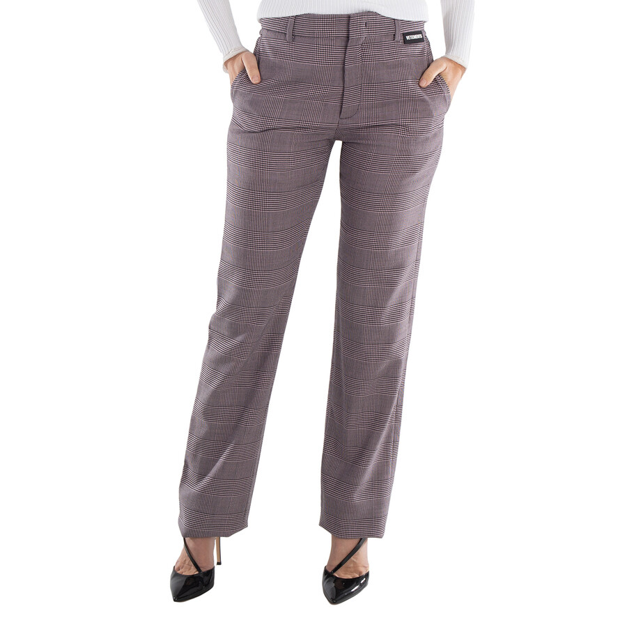 Vetements Light Pink Check Tailored Trousers, Size Small WE52PA200Q ...