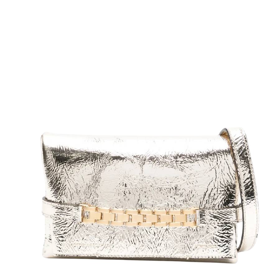 Victoria Beckham Mini Chain-Detail Pouch Bag B423AAC005350A-PLATINUM ...