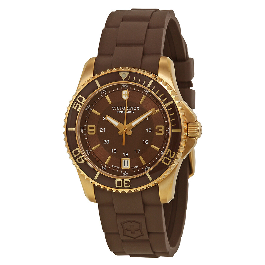 Victorinox Swiss Army Maverick GS Brown Dial Brown Rubber Ladies Watch ...