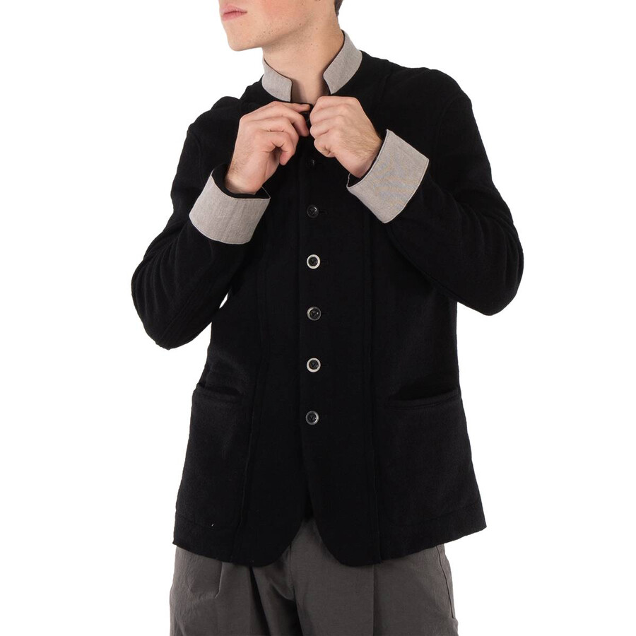 Viridi-Anne Men's Black Fulling Wool Blazer, Brand Size 3 (Medium) VI ...
