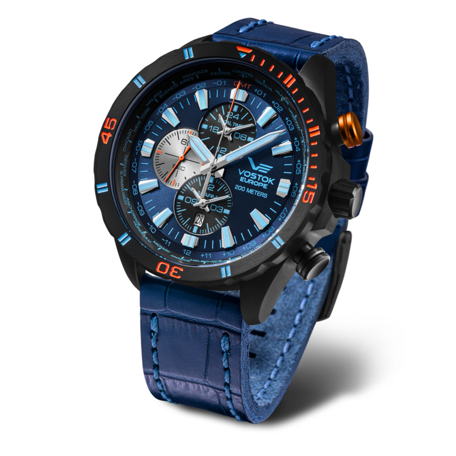 Vostok Europe Almez Chronograph Quartz Blue Dial Men's Watch YM26 ...