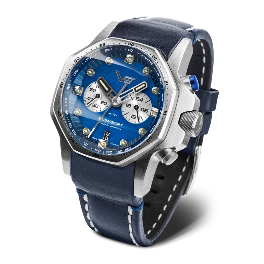 Vostok Europe Atomic Age Chronograph Tachymeter Blue Dial Men's Watch ...