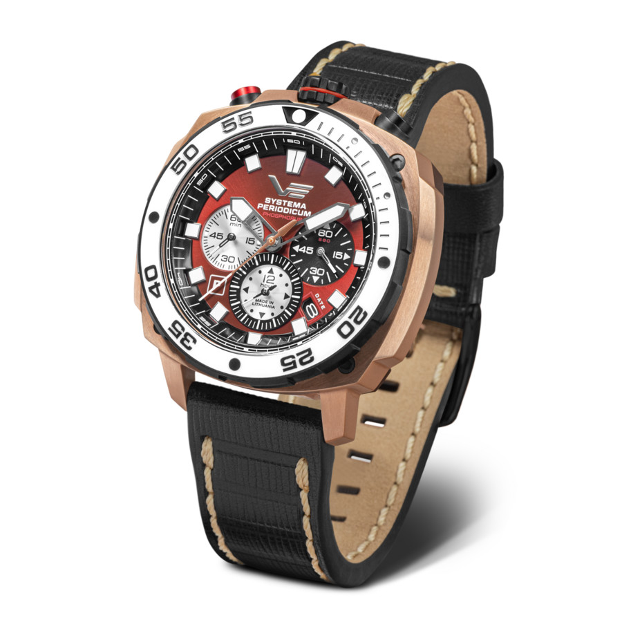 Vostok Europe Systema Periodicum Chronograph Quartz Red Dial Men's ...