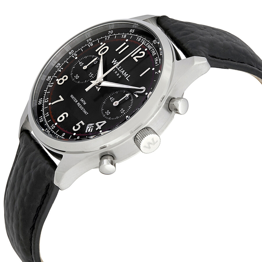 William L 1985 Vintage Chronograph Black Dial Men's Watch WLAC01NRBN ...