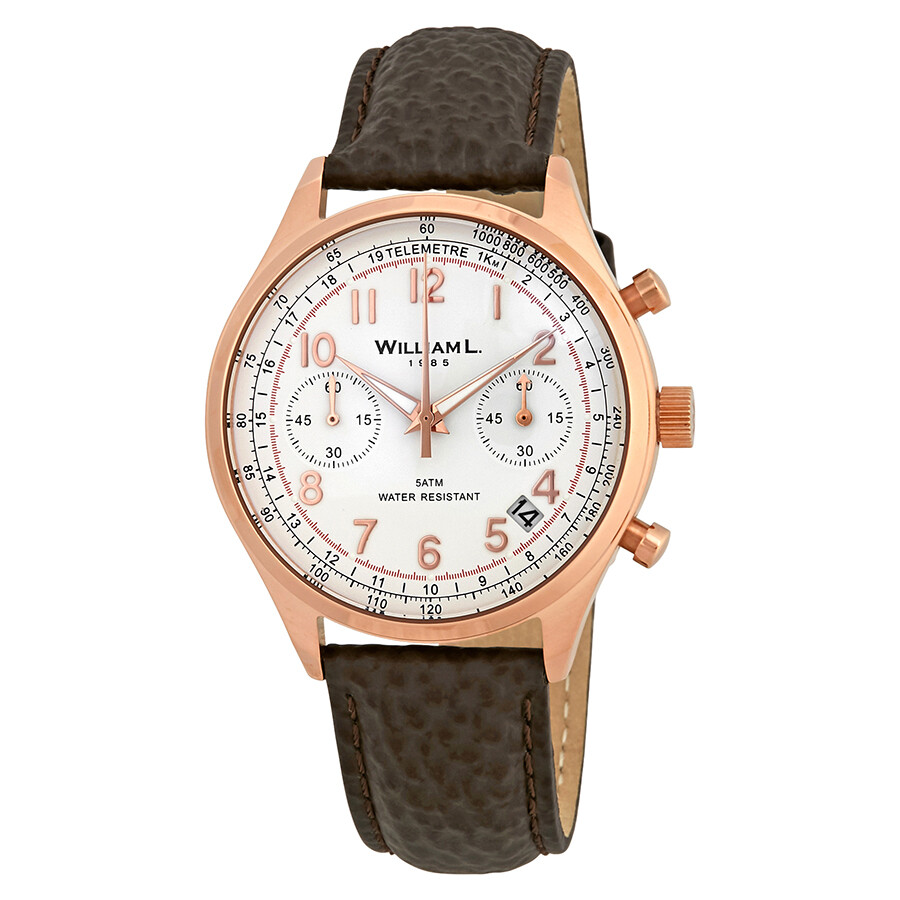William L 1985 Vintage Chronograph White Dial Men's Watch WLOR01BCORBM ...