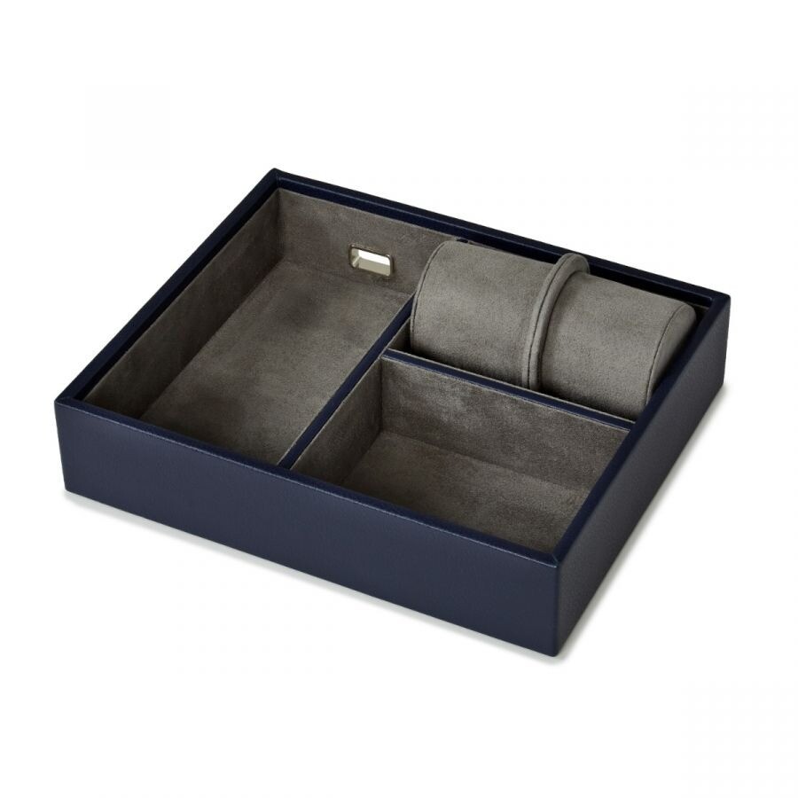 Wolf Valet Tray With Double Watch Roll 886517 098152747843 - Jomashop